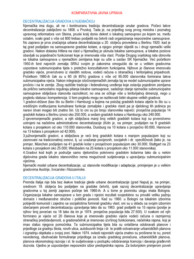 Komparativna Javna Uprava | PDF