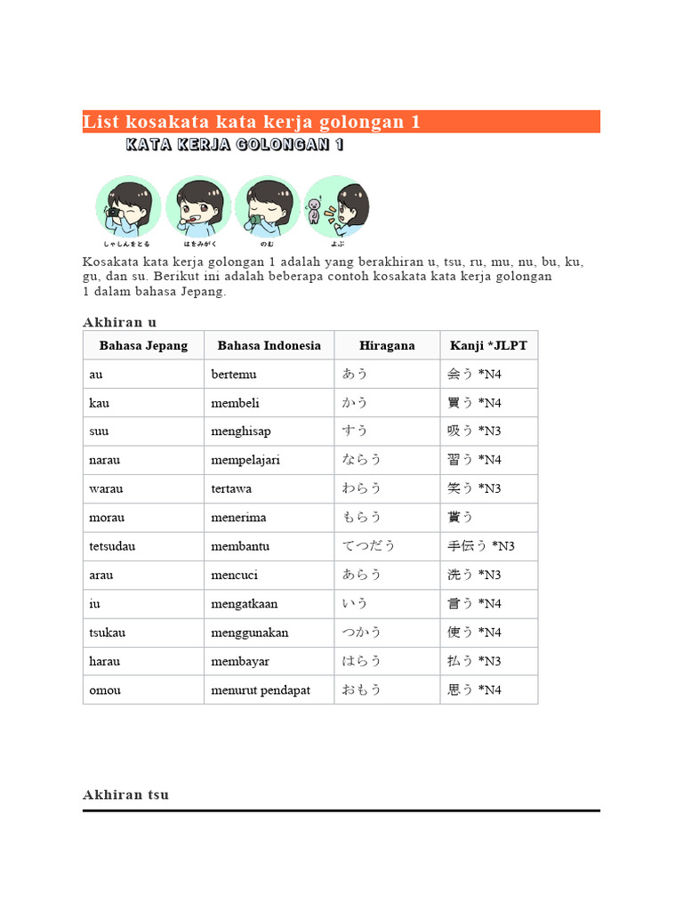 Kosakata Kata Kerja | PDF