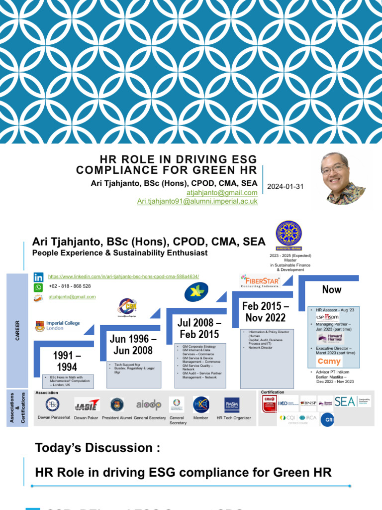 The Role of HR in Driving ESG Compliance For Green HR - GNIK SIB - B ...