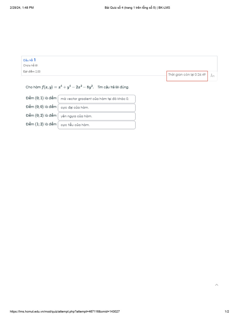 Thầy Cường Quiz 4 | PDF