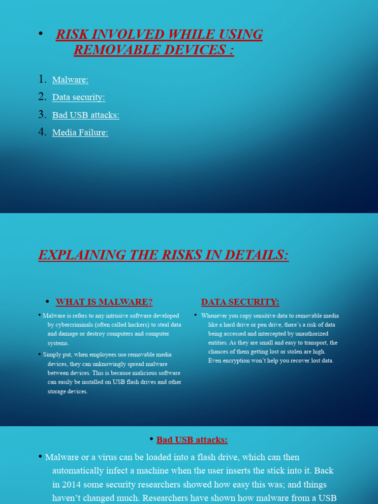 Risk Involved While Using Removable Devices:: Malware: Data Security ...