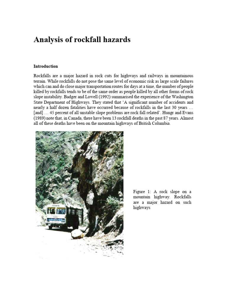 Practical Rock Engineering Chapter 9 Analysis of Rockfall Hazards | PDF ...