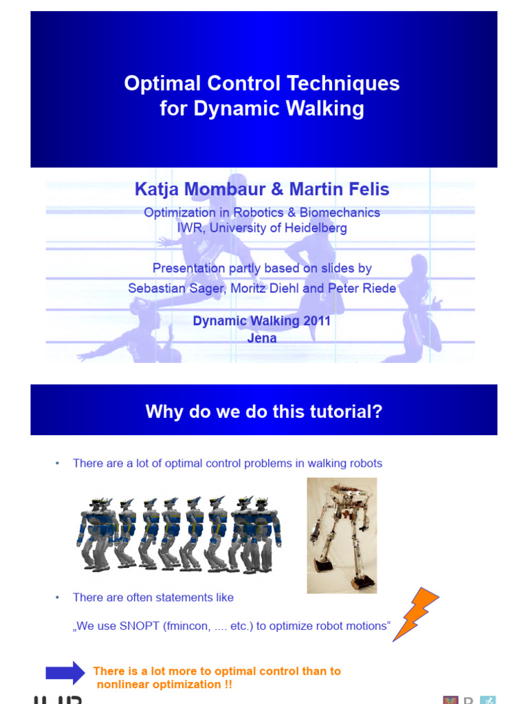 DynamicWalking2011 Tutorial1 | Download Free PDF | Optimal Control | Mathematical Optimization