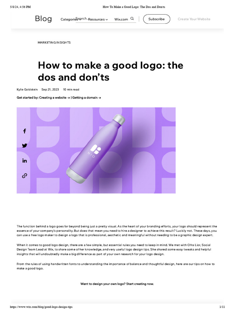 Logo Design Tips: Dos and Don'ts | PDF | Brand | Logos