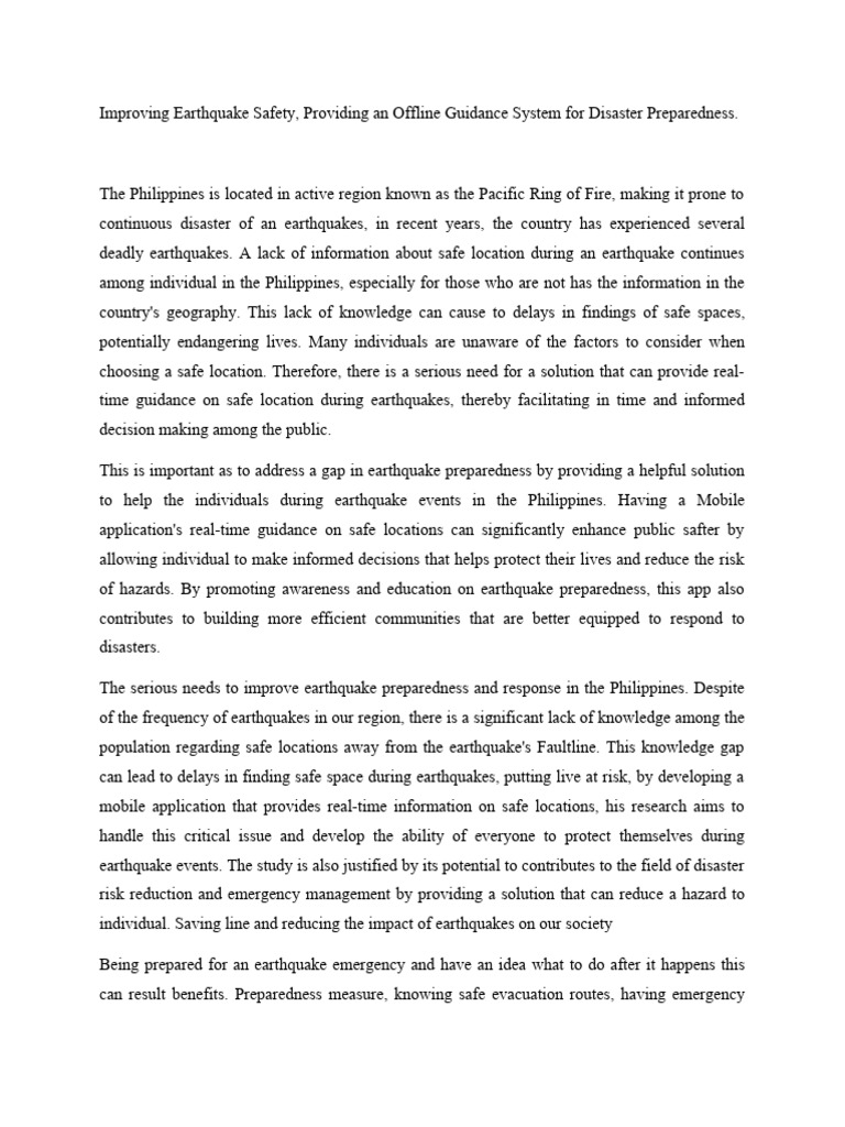 Improving Earthquake Safety Providing An Offline Guidance System For ...