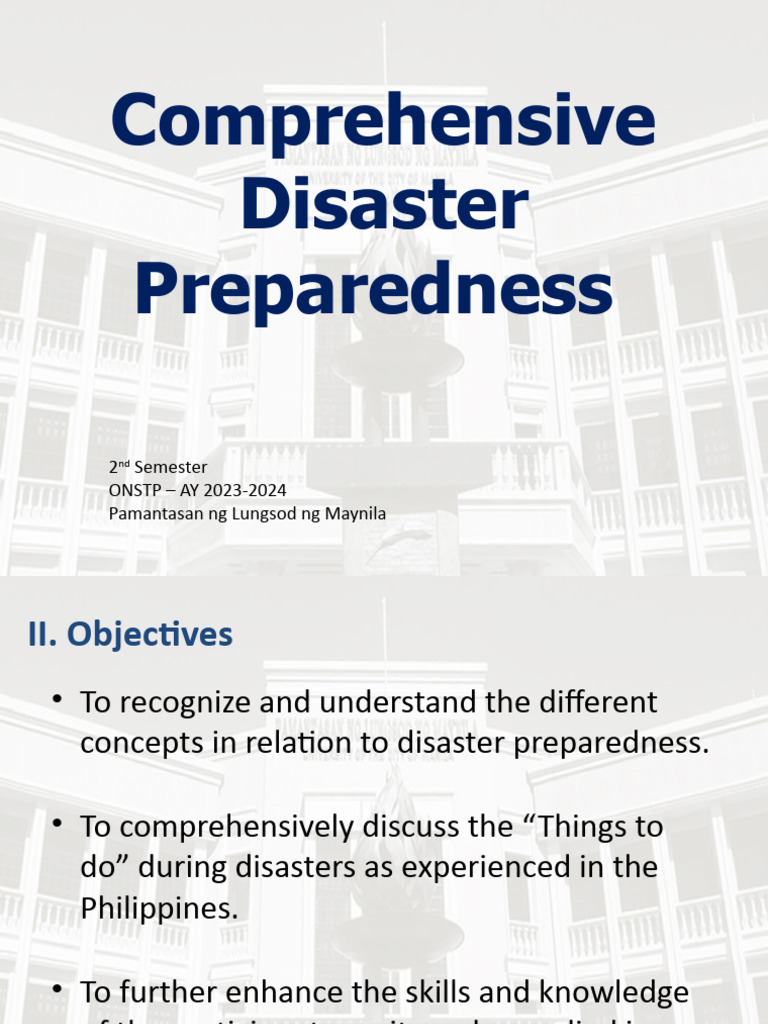 Comprehensive Disaster Preparedness Training for OML 52024 | PDF ...