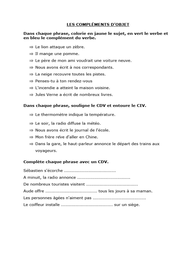 Exercices CDV CIV | PDF