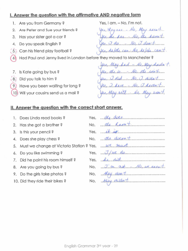Fiche 14 - Short Answers | PDF