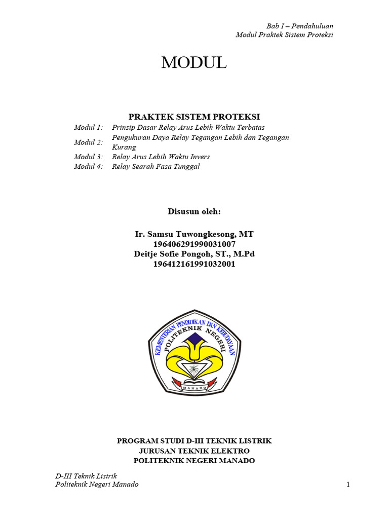 Modul Praktek Sistem Proteksi D3 | PDF | Komputer | Teknologi & Rekayasa