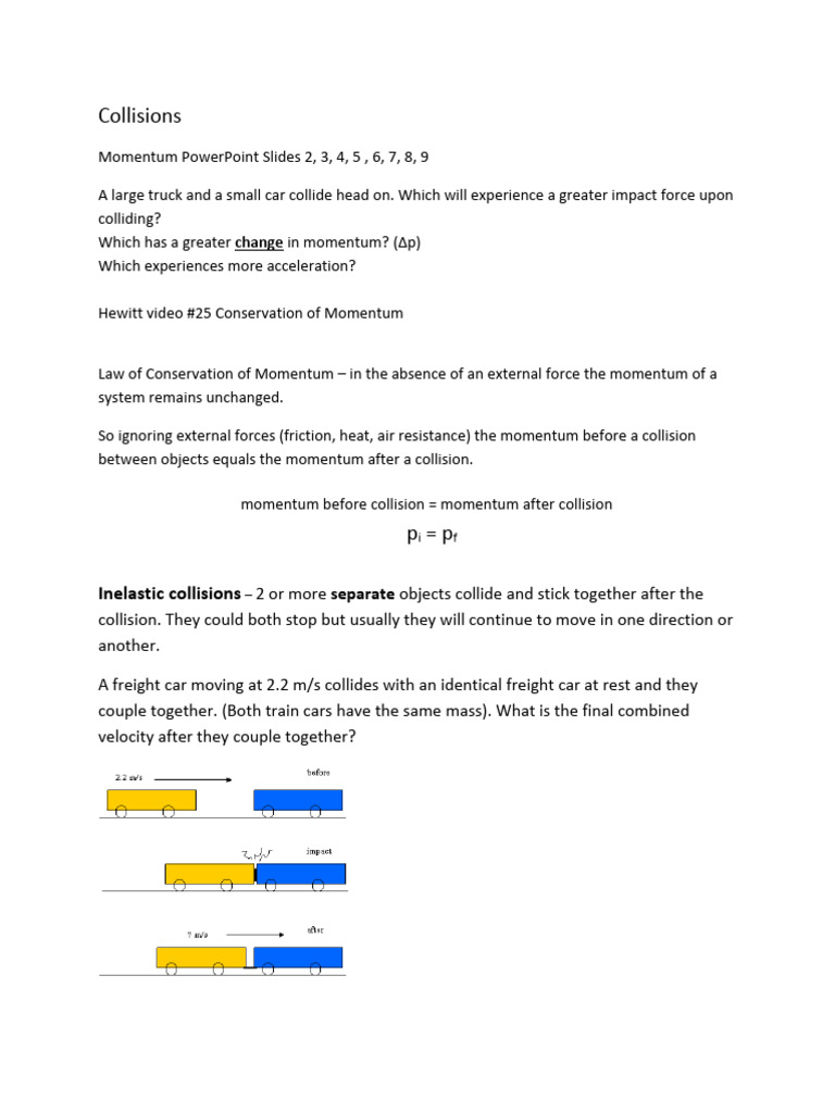 Momentum and Collisions Lecture | PDF | Momentum | Collision