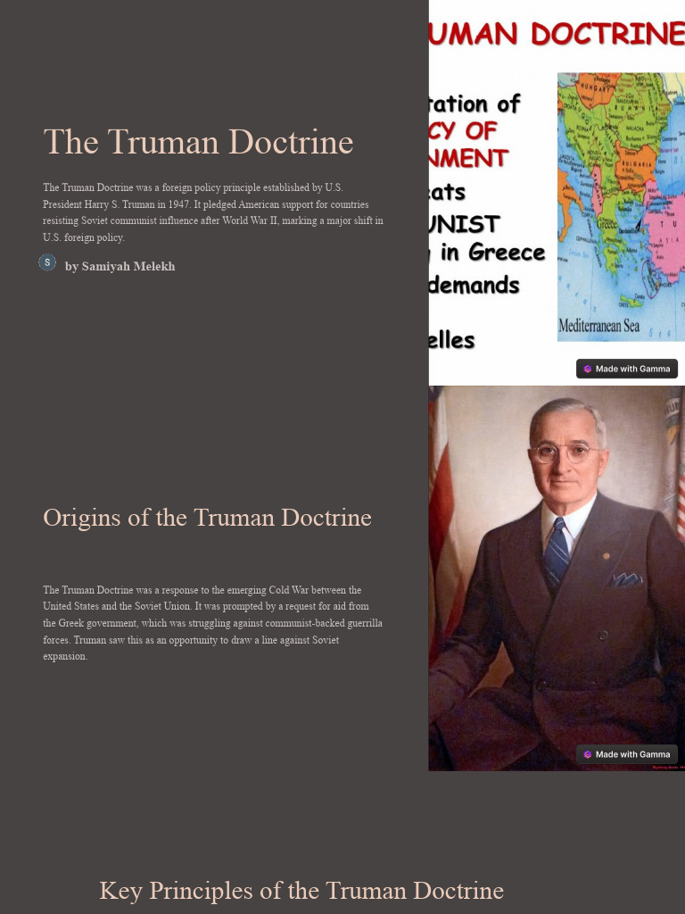 The Truman Doctrine | PDF | Government | Politics Of The Soviet Union