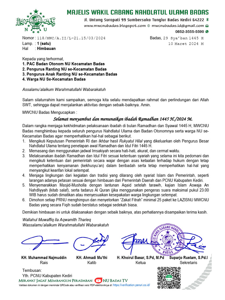 118-Himbauan Ramadhan 1445 H | PDF