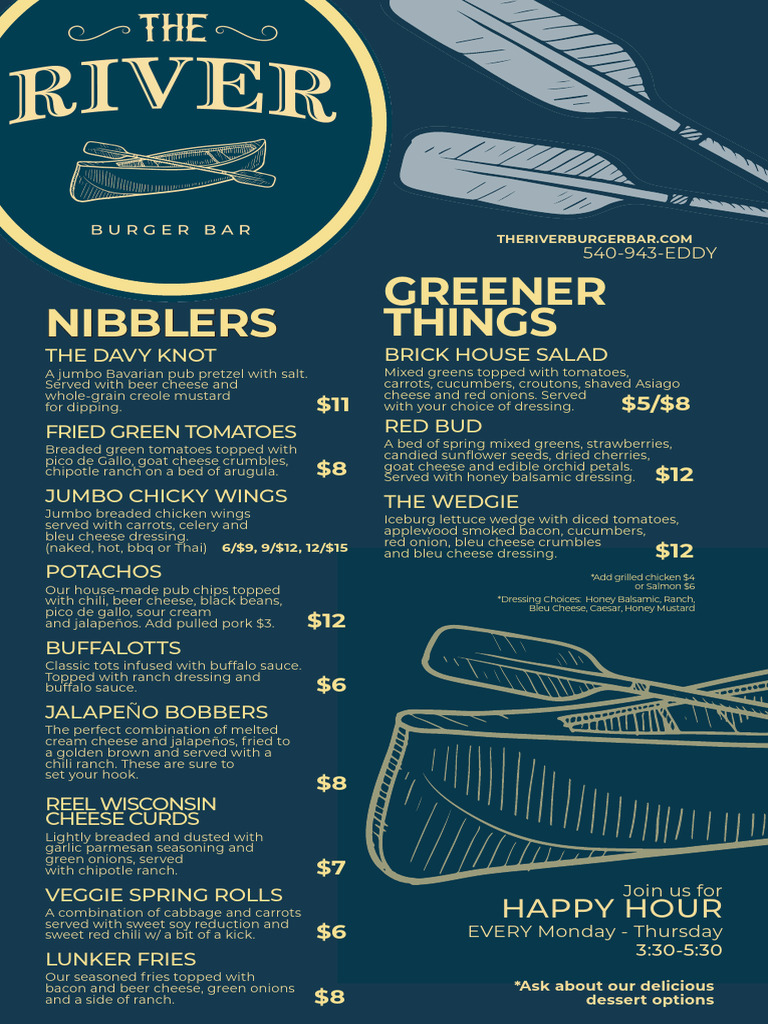 THE RIVER - MENU - MAY 2021-update- column lay | PDF | Hamburgers | Bacon