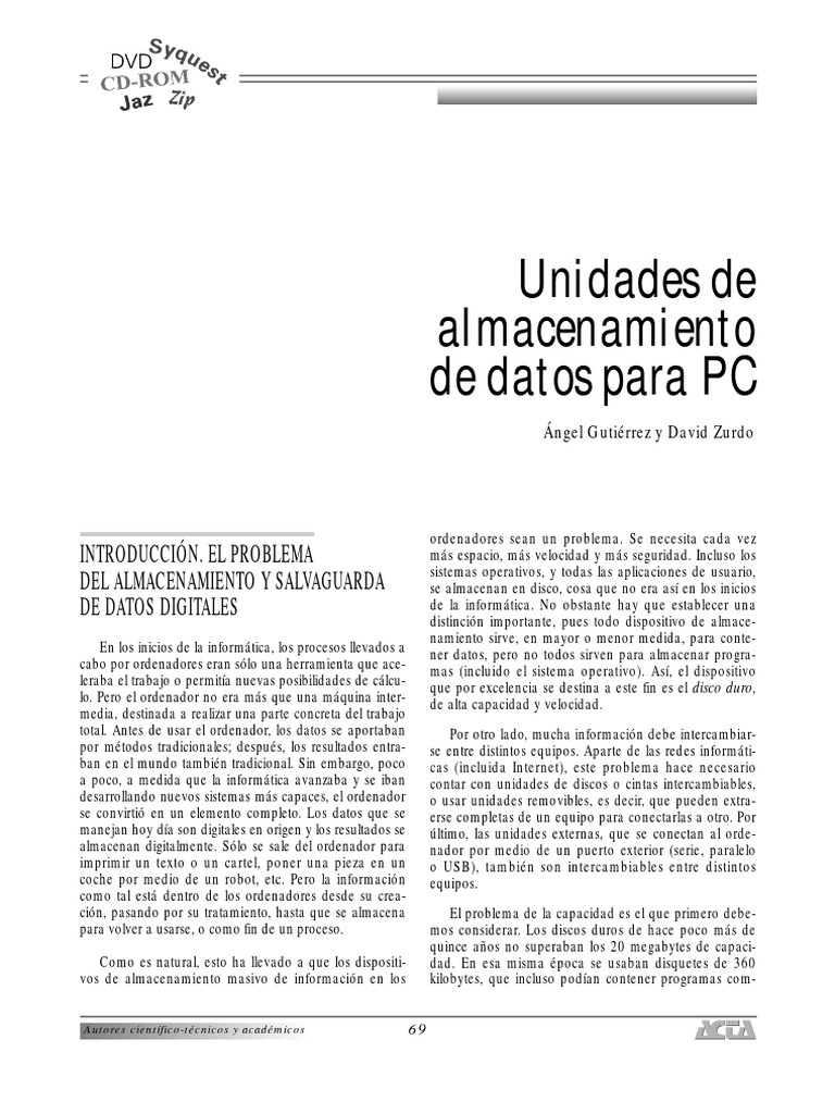 Unidades de medida de información | PDF | Disco compacto | Disco flexible