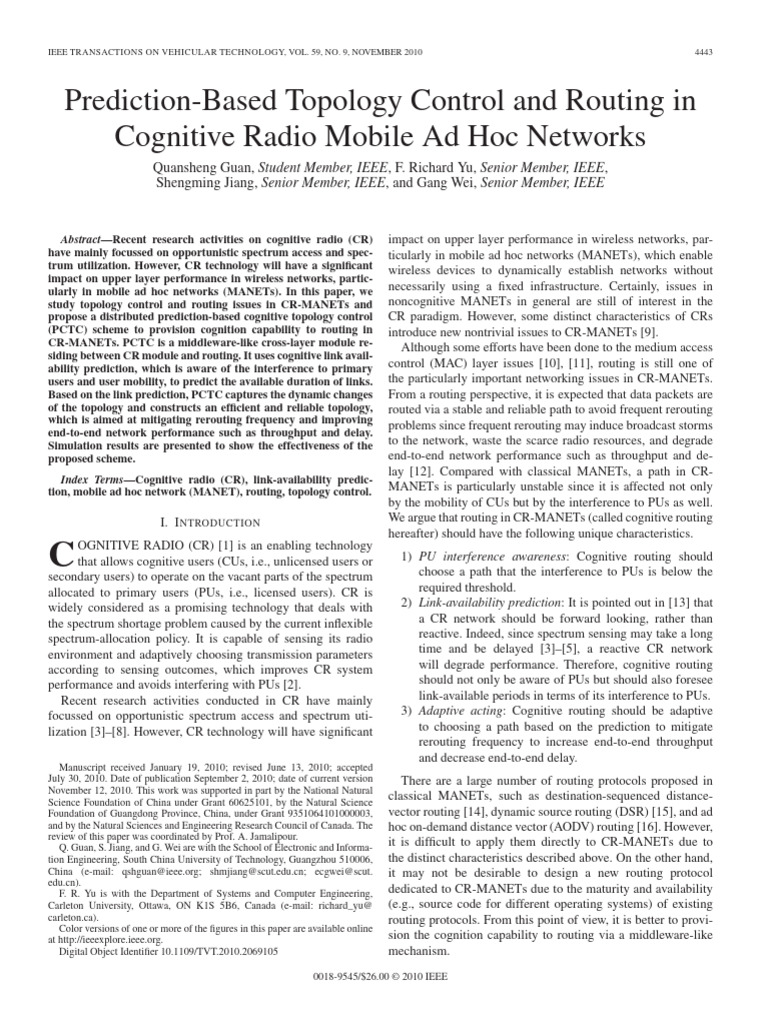 Guan 2010 | PDF | Wireless Ad Hoc Network | Routing