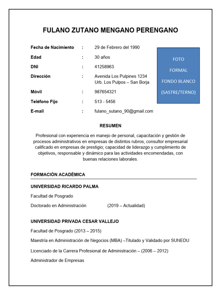 Curriculum Vitae - Documentado | PDF | Business | Outsourcing