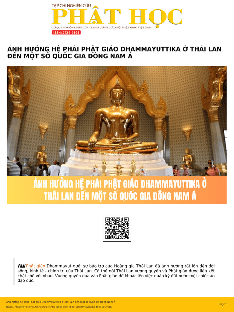 NH HNG H Phi PHT Gio Dhammayuttika Thi Lan N MT S Quc Gia NG Nam | PDF