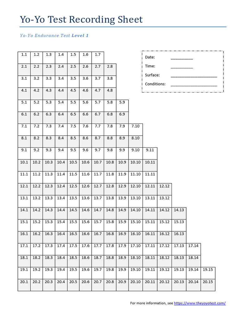 Yoyo E1 Recording Sheet 2 | PDF