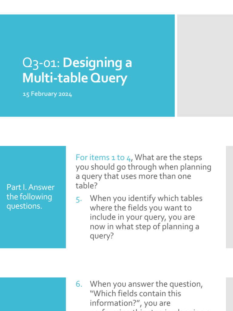 Multi-Table Query Design in Access | PDF | Information Retrieval | Databases