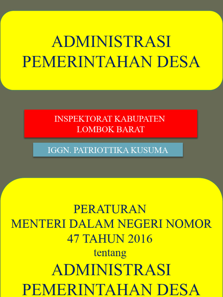 Administrasi Pemerintahan Desa 2016 | PDF