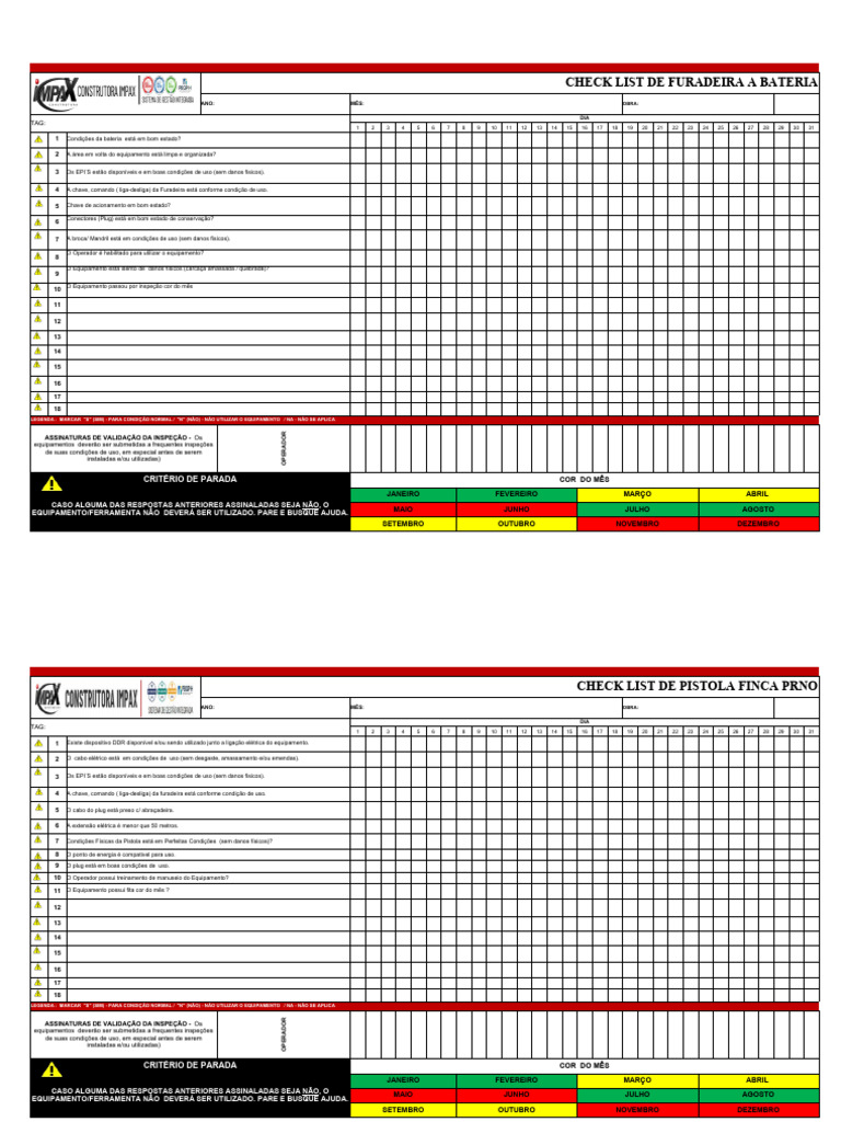 Check List Diversos | PDF | Parafuso