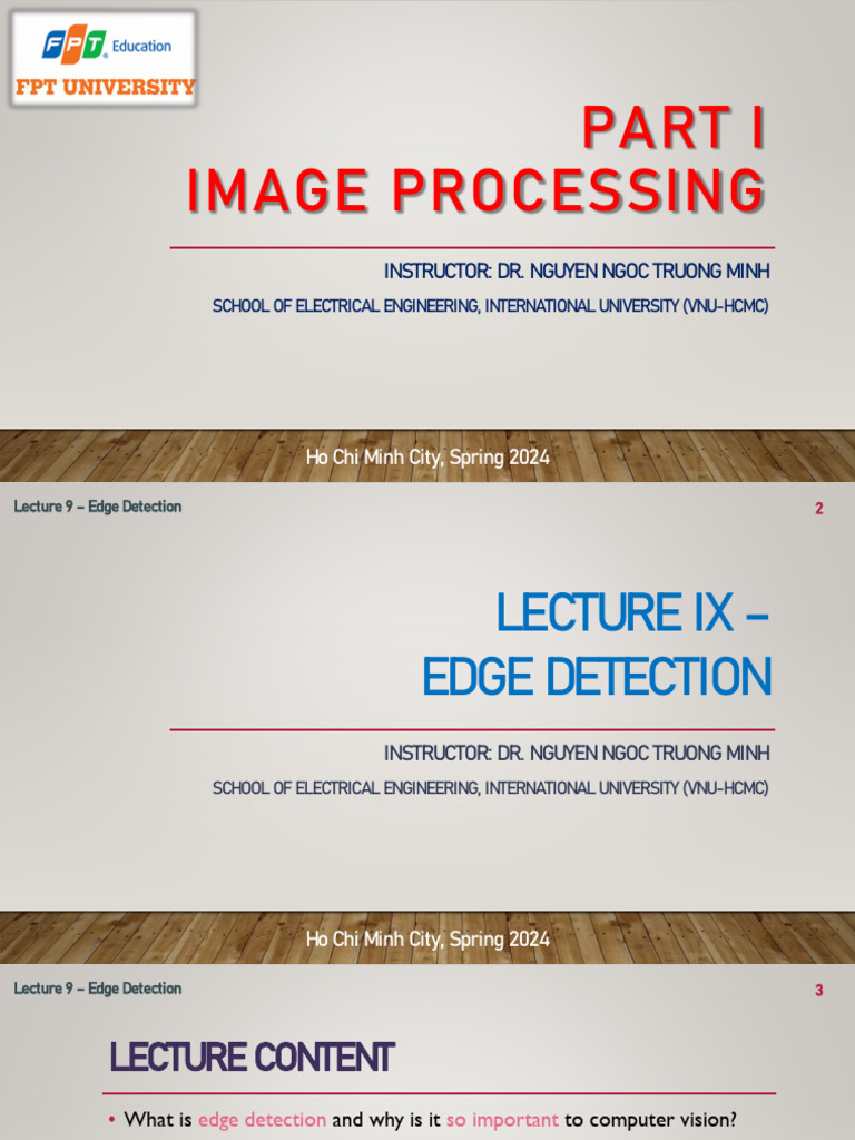 Lecture 9 Edge Detection Pdf Computer Vision Multidimensional