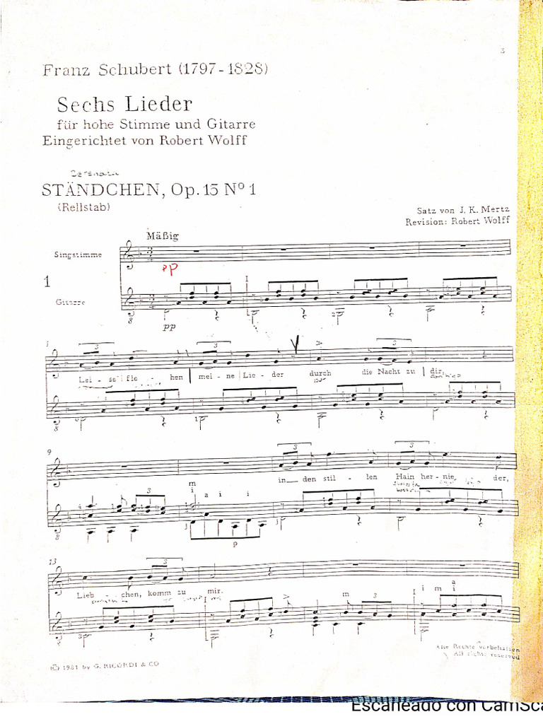 Lieder Shubert Flauta I Guitarra | PDF