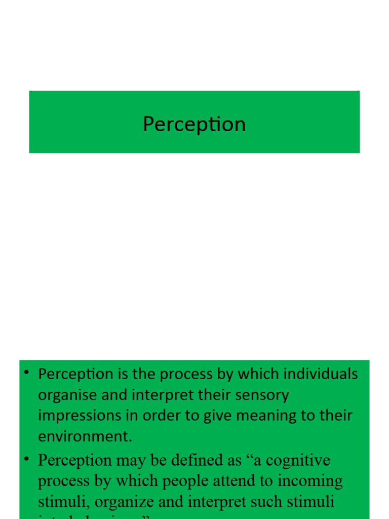 Perception | Download Free PDF | Perception | Stereotypes