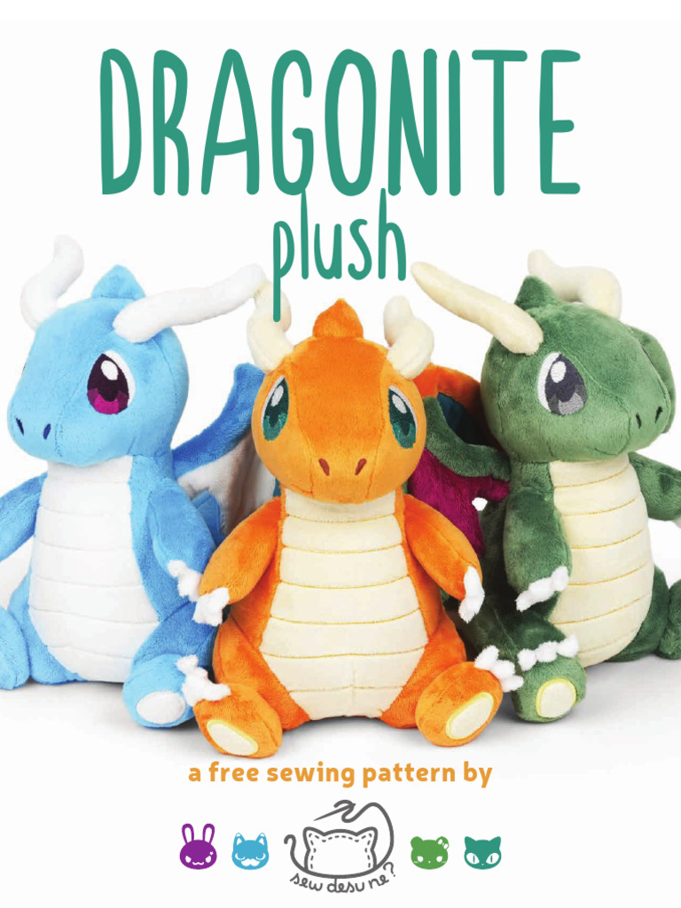 Dragonite Plush Sewing Pattern | PDF | Sewing | Seam (Sewing)