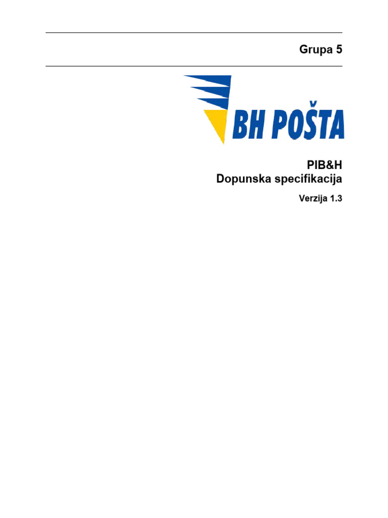 Dopunska Specifikacija | PDF