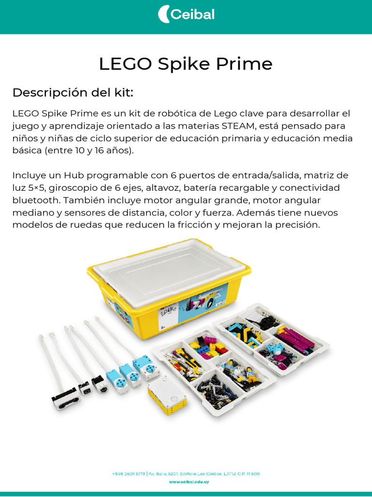 Descripción+del+kit LEGO+Spike+Prime | PDF | Color | Robot