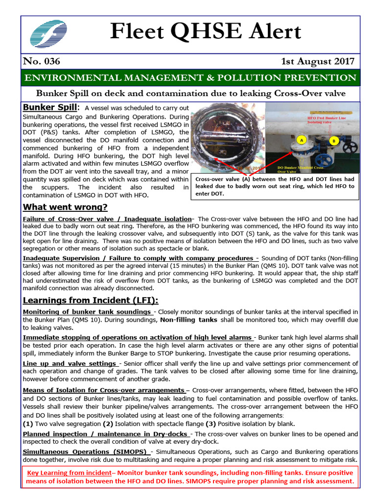 QHSE Alert (EMPP) No36 | PDF | Fuel Oil