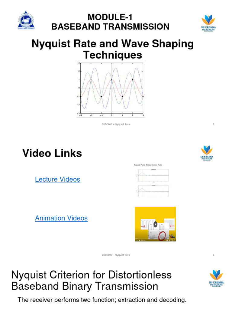 2 3 Nyquist Rate And Wave Shaping Techniques Download Free Pdf