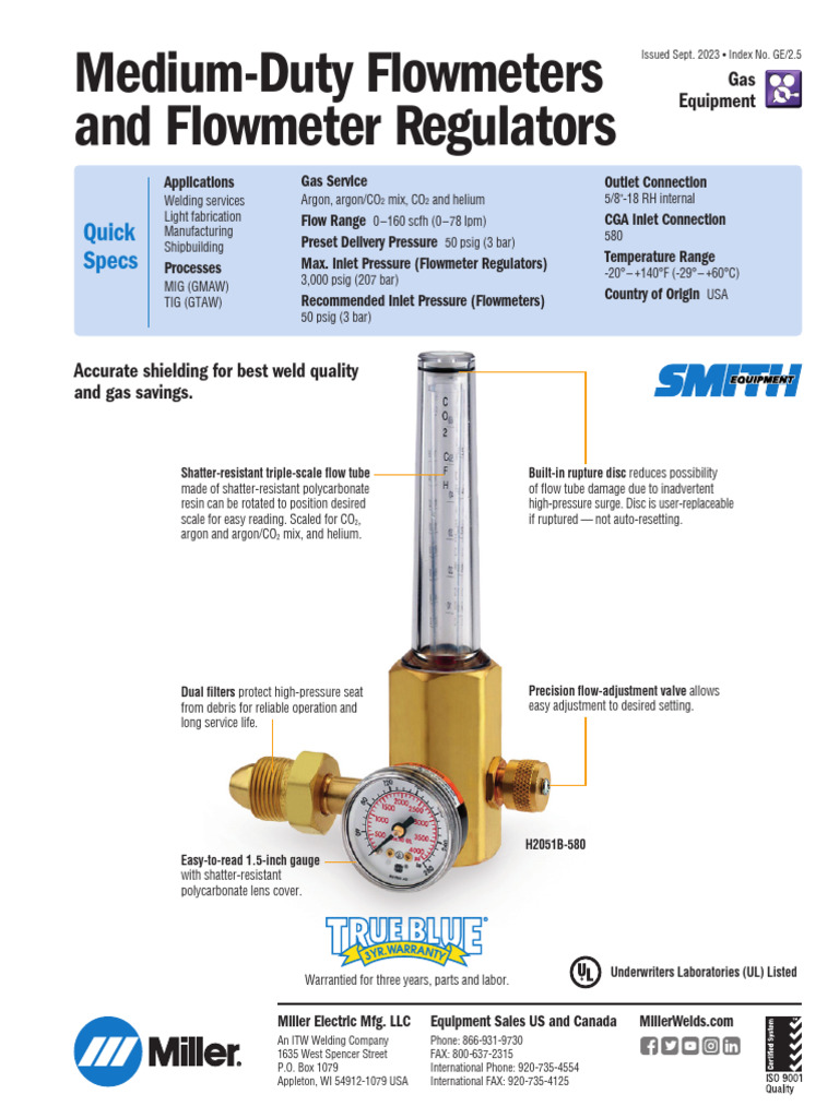 GE25 MediumDuty Flowmeters and Flowmeter Regulators English | PDF ...