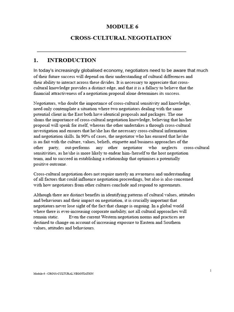Module 6 | PDF | Negotiation | Communication