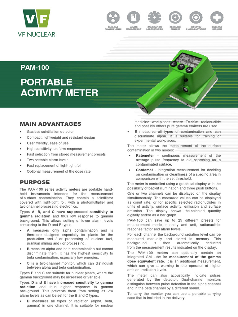 VF1903250277 PAM-100 Datasheet | PDF | Radioactive Contamination ...