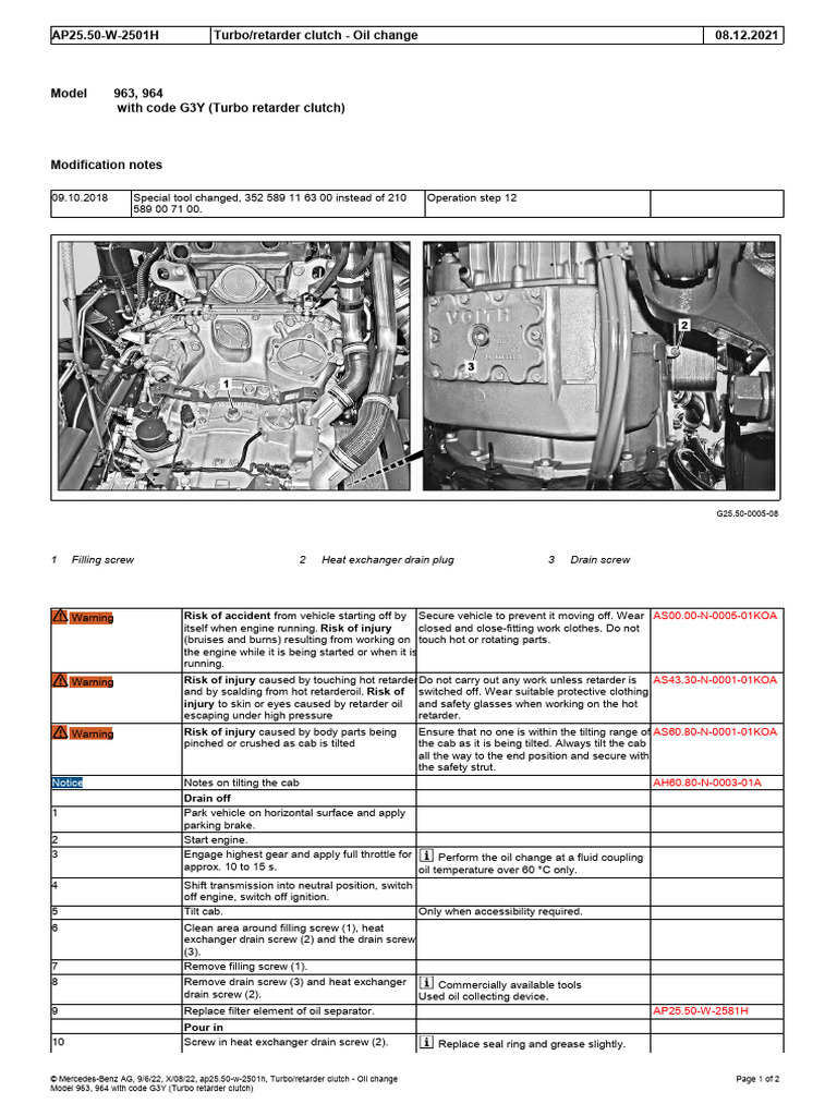 Turbo Retarder Clutch - Oil Change | PDF | Motor Oil | Clutch