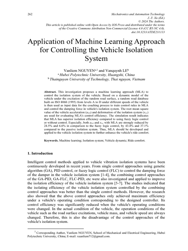 Application of Machine Learning Approach For Contr | PDF | Machine Learning | Mathematical ...