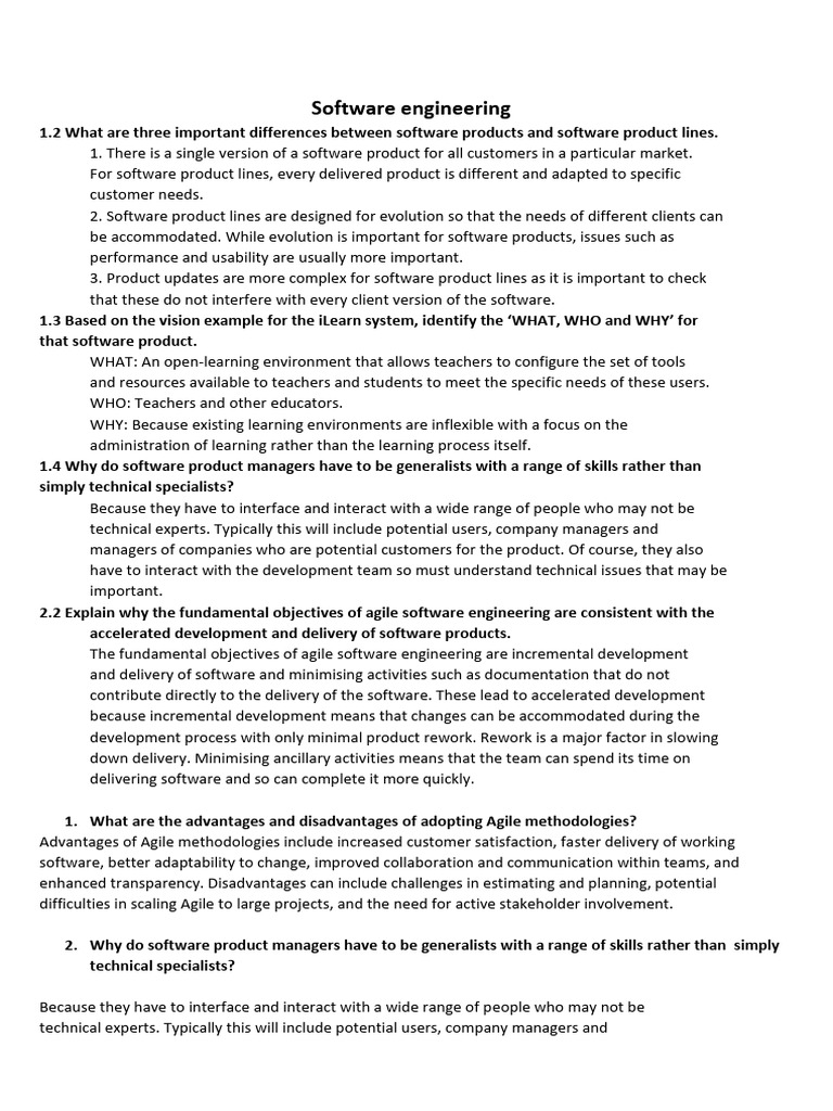 Software Engineering - problems&MCQ | PDF | Software Development Process | Agile Software ...