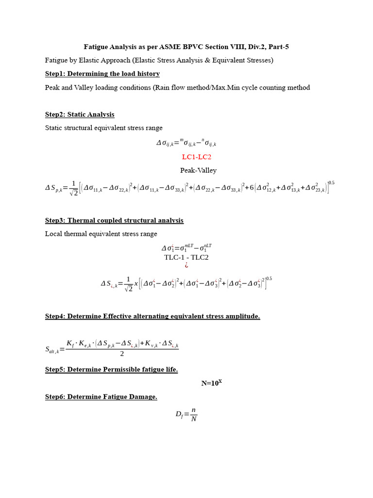 ASME Fatigue Analysis Using Elastic Method | PDF | Fatigue (Material ...