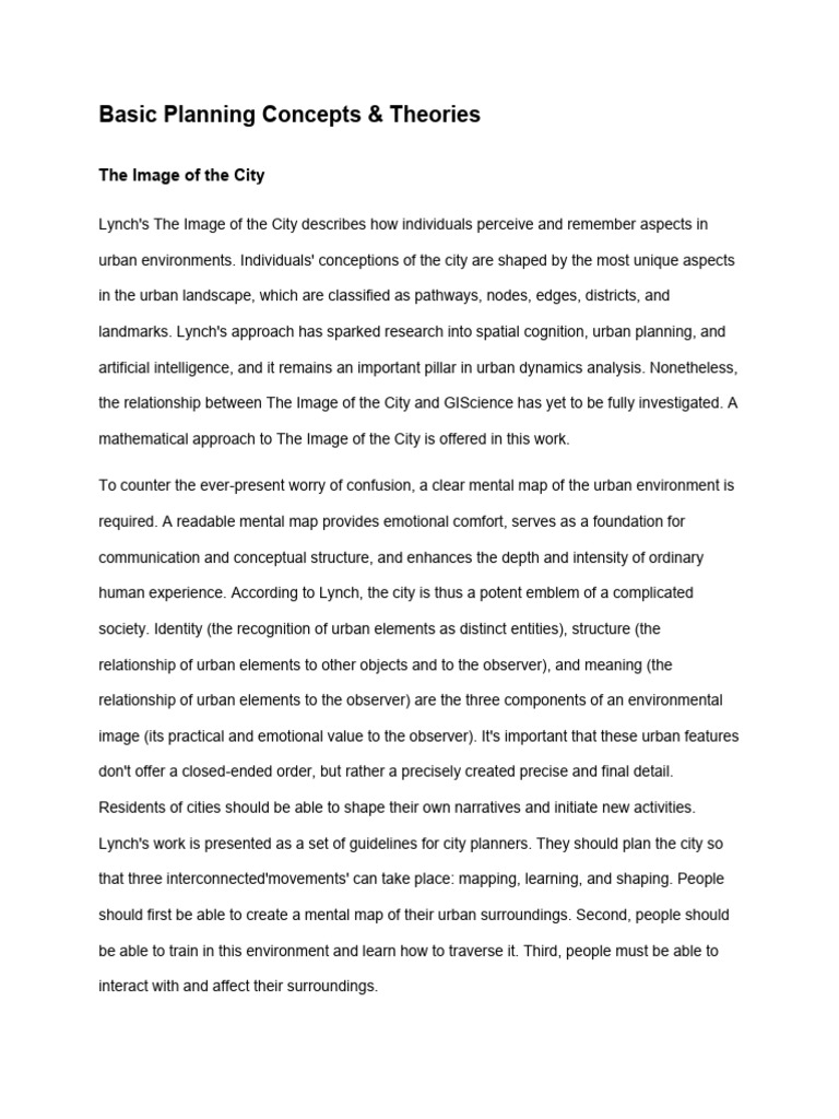 Basic Planning Concepts | PDF | Systems Theory | Urban Planning