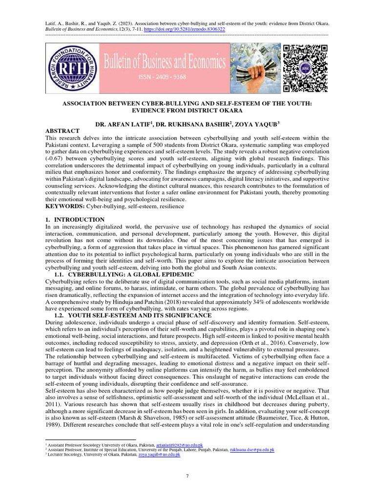 ARTICLE 3 | PDF | Statistics | Cyberbullying