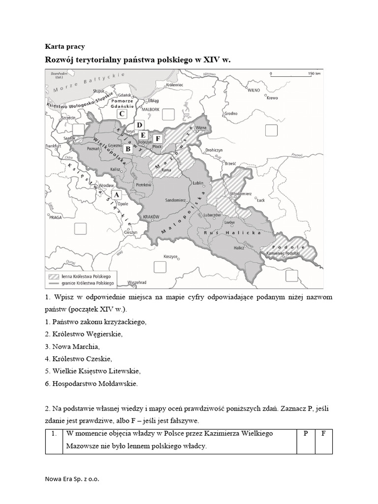 Rozwoj Teryt P Polskiego W Xiv W Karta Z Mapa Ko 2 | PDF