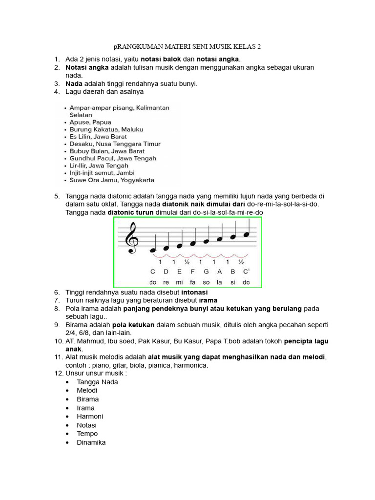 Rangkuman Materi Seni Musik Kelas 2 | PDF | Seni | Puisi