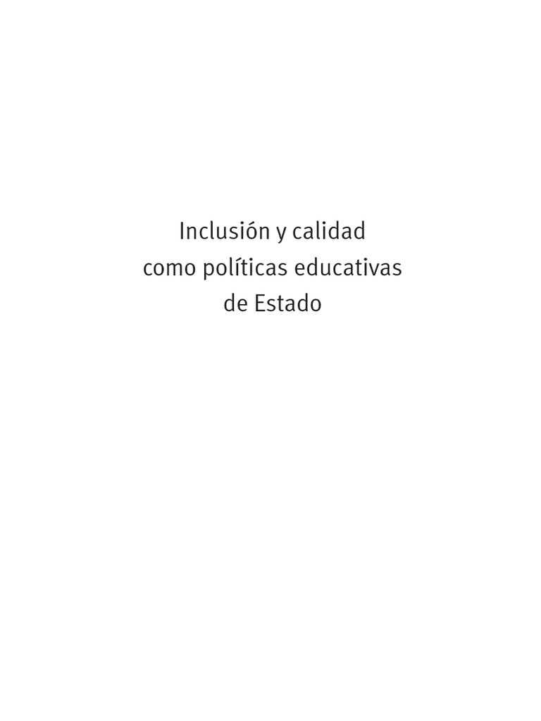 Galli y Brener Inclusión y Calidad - Cap 14 Morgade | PDF | Plan de ...