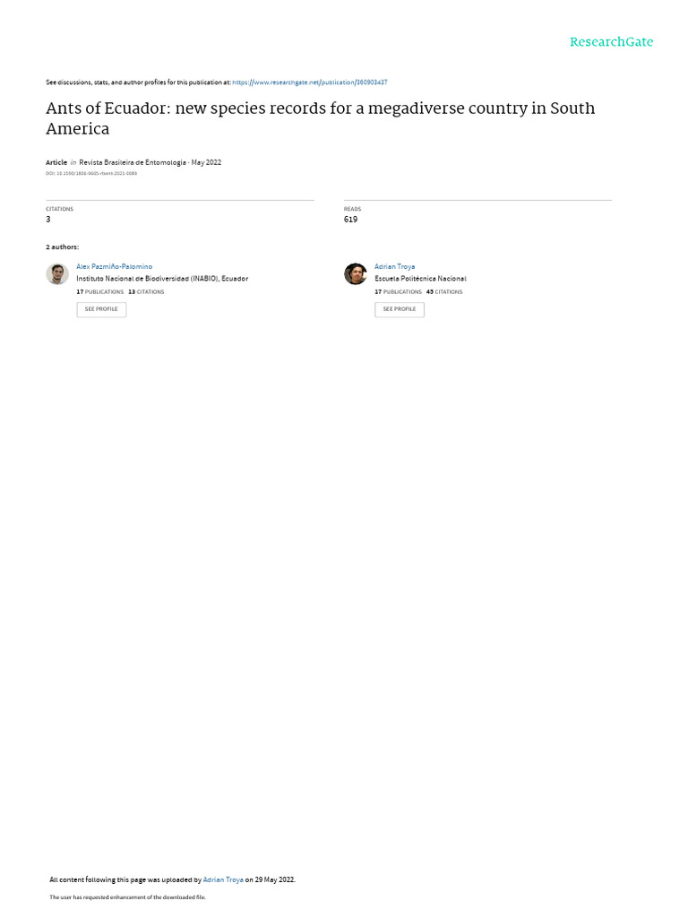 Ants of Ecuador newspeciesrecordsforamegadiversecountryinSouthAmerica ...