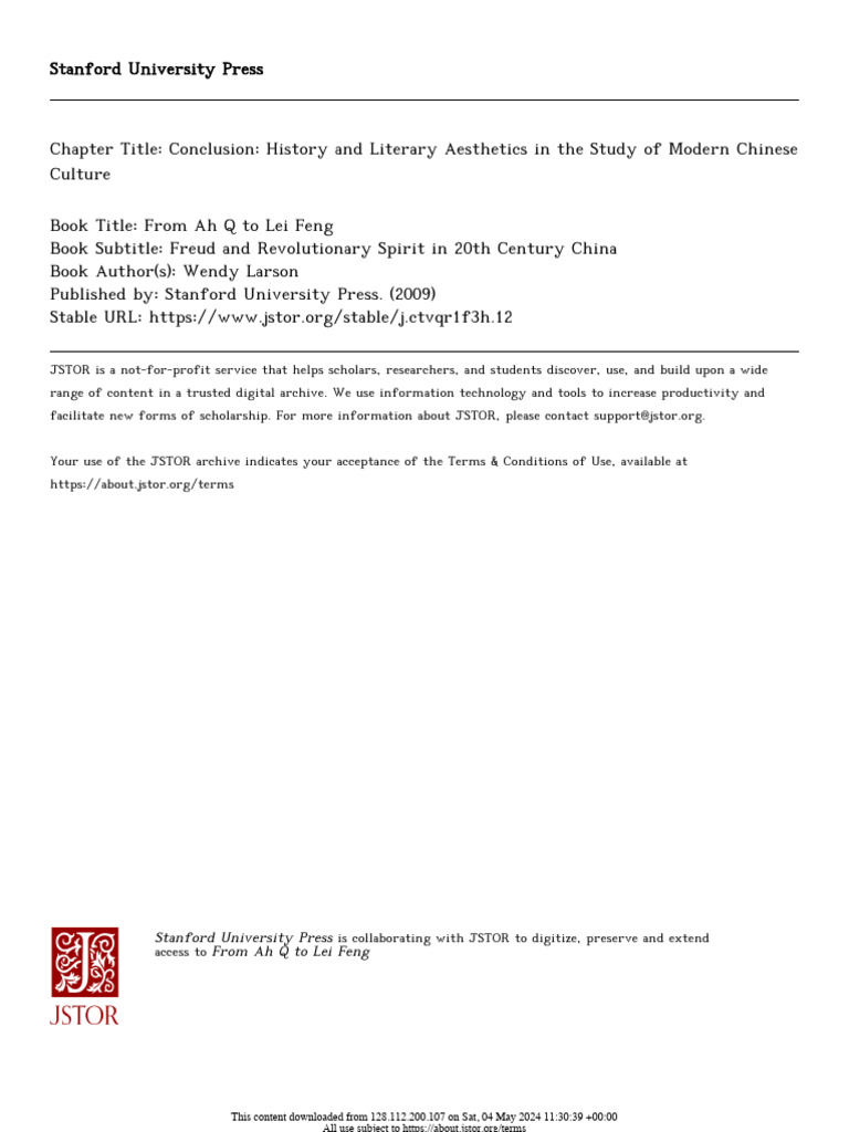 Rethinking Modern Chinese Literary Studies | PDF | Cultural Studies ...