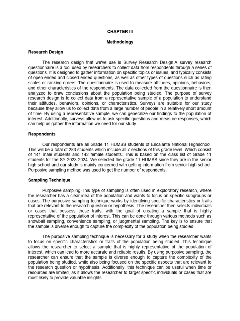 Methodology New Jithro Cantiberos | PDF | Survey Methodology | Sampling (Statistics)