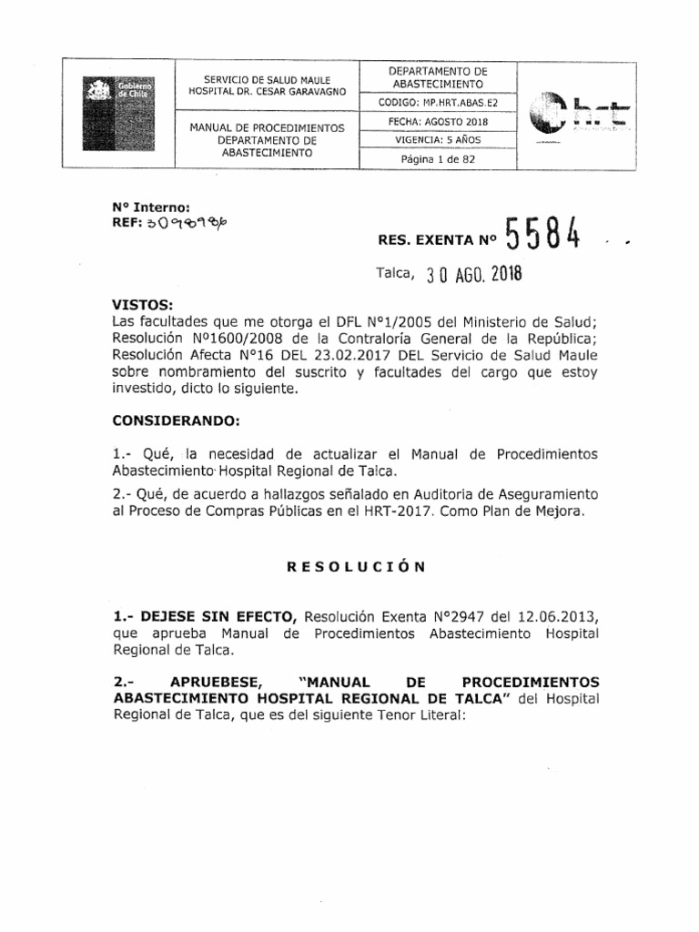 Manual de Adquisiciones Hospital Talca | PDF Manual de Adquisiciones Hospital Talca | PDF
