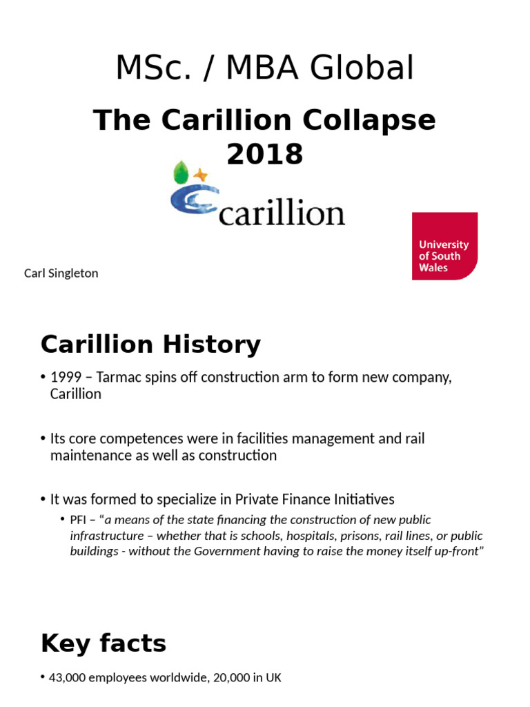 Carillion Collapse: A Case Study | PDF | Corporations | Private Sector